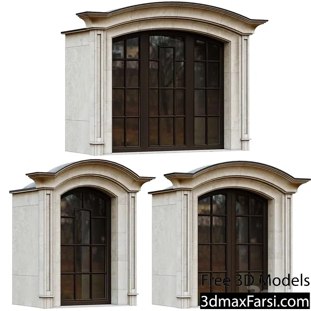 Modern Aluminium Window Trim 3d Model 3ds Max Files Free Obj 3D Models